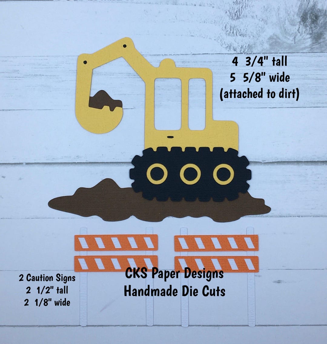 Handmade Paper Die Cut EXCAVATOR Scrapbook Page Embellishment Cks Paper ...