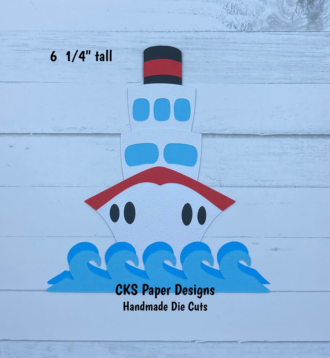 Handmade Paper Die Cut CRUISE SHIP Front View Scrapbook Page ...
