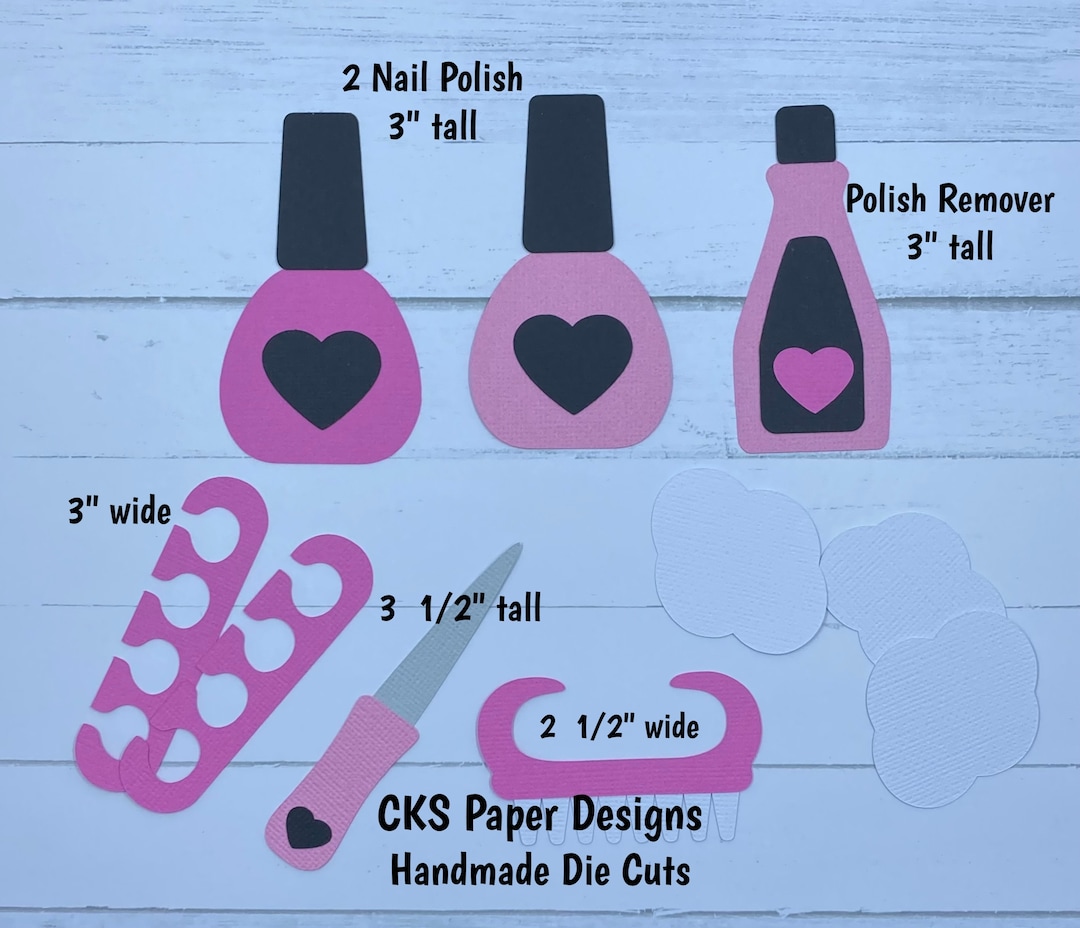 Handmade Paper Die Cut MANI & PEDI SET Nail Polish Paper Piecing ...