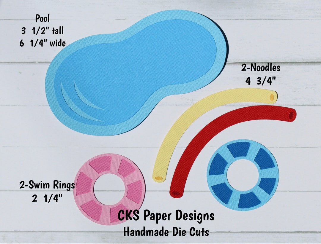 Handmade Paper Die Cut SWIMMING POOL Toys (style 2) Scrapbook Page ...