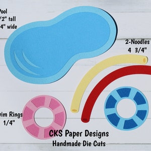 Handmade Paper Die Cut SWIMMING POOL Toys (style 2) Scrapbook Page ...
