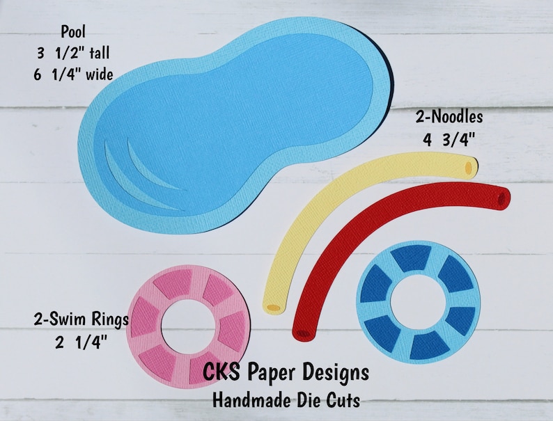 Handmade Paper Die Cut SWIMMING POOL Toys (style 2) Scrapbook Page ...