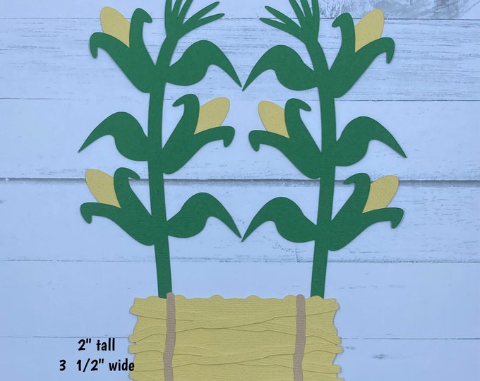 Handmade Paper Die Cut HAY BALE & CORN Stalks Paper Piecing ...