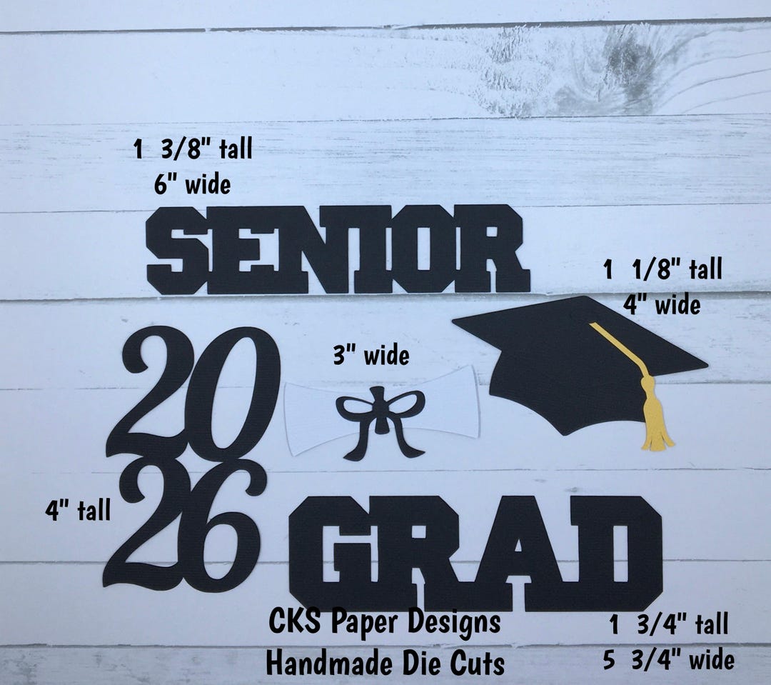 Handmade Paper Die Cut GRADUATION SET 2026 Scrapbook Page ...