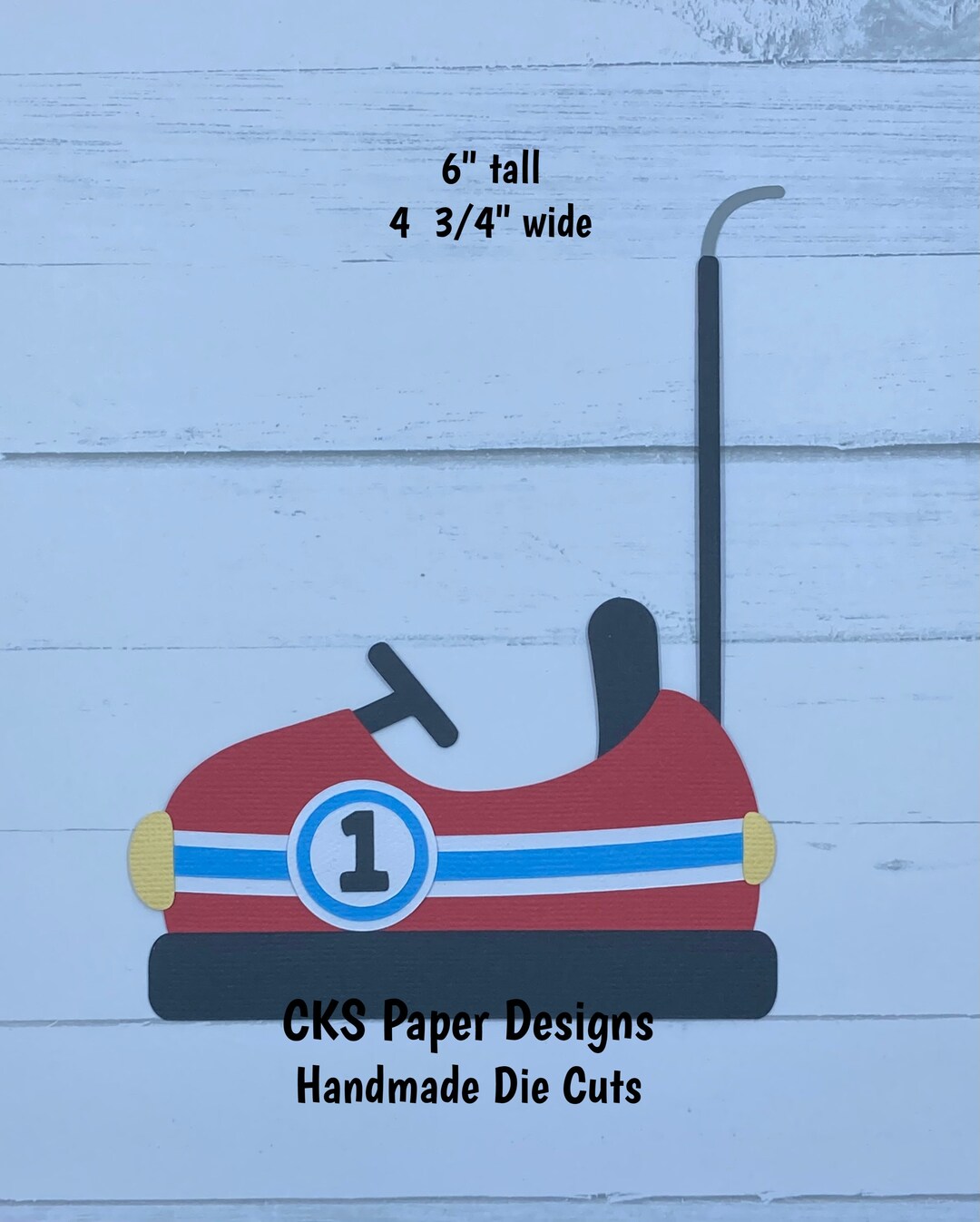 Handmade Paper Die Cut BUMPER CAR Fair Carnival Ride Park Scrapbook ...