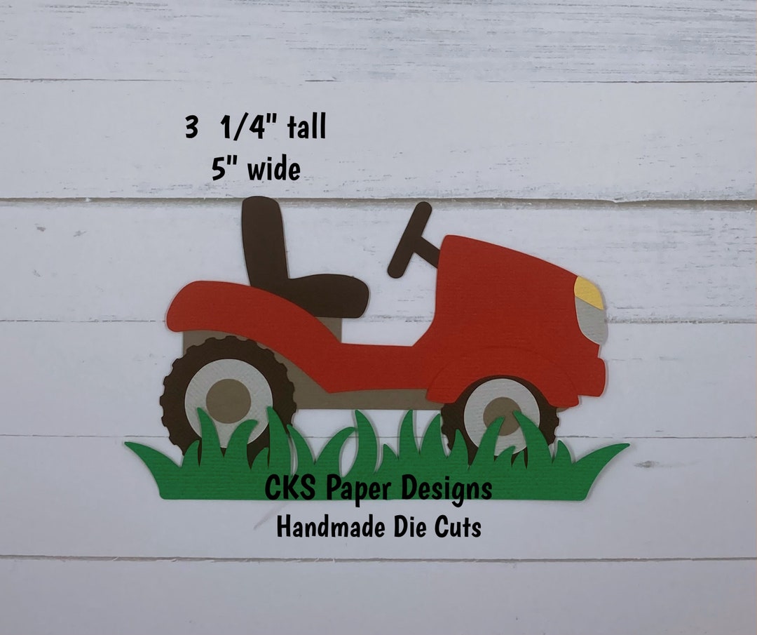 Handmade Paper Die Cut LAWN MOWER Riding or Push Mower Paper Piecing ...
