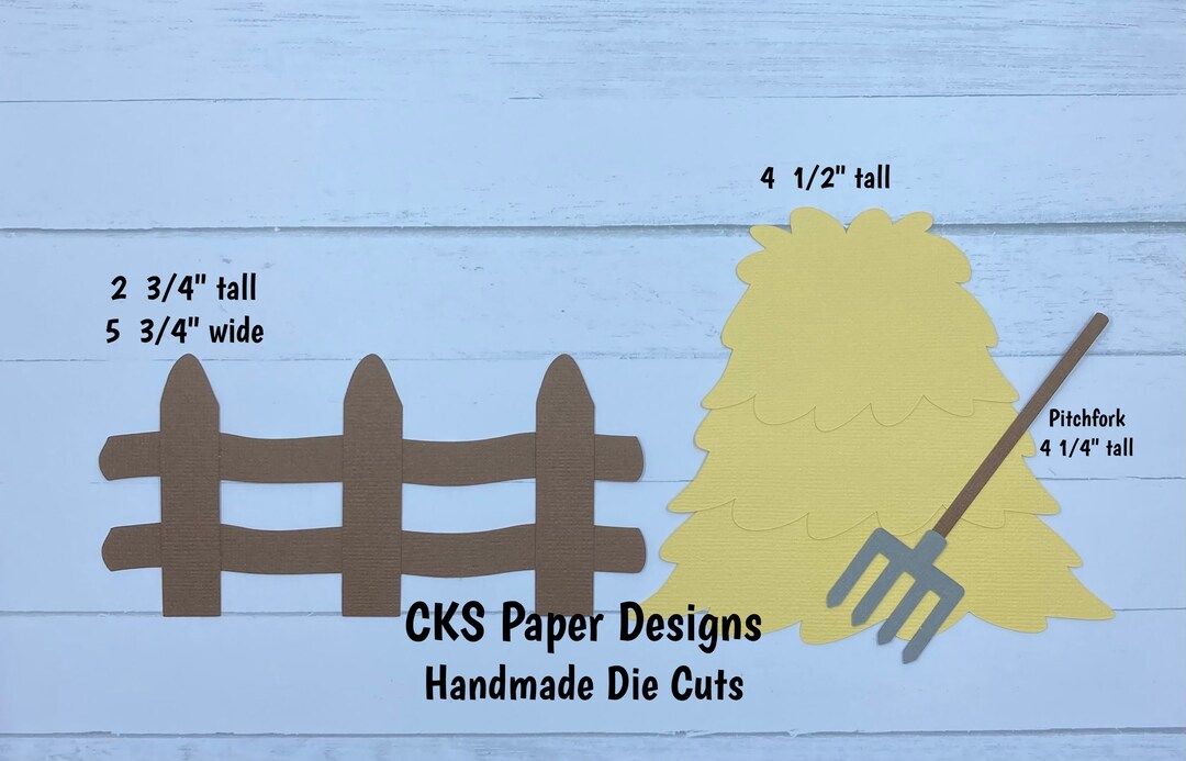 Handmade Paper Die Cut FARM HAYSTACK & PITCHFORK Scrapbook Page ...