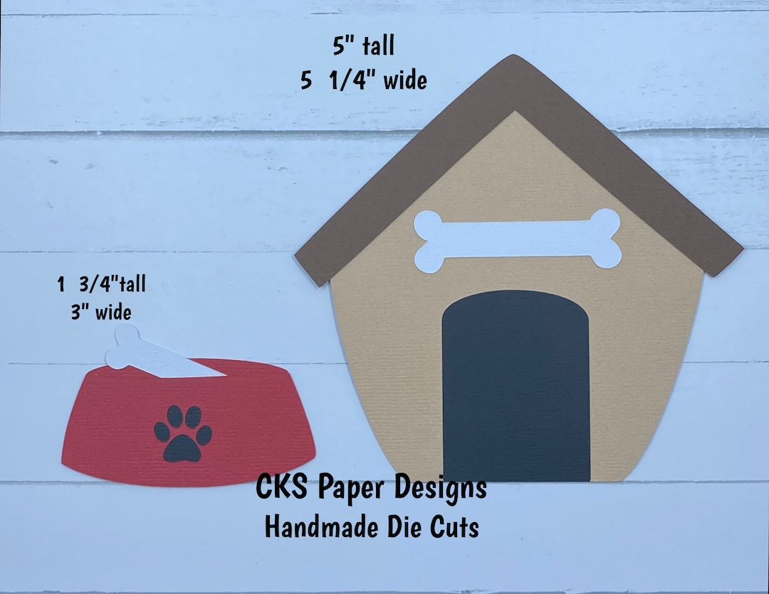 Handmade Paper Die Cut DOG HOUSE Scrapbook Page Embellishments for ...