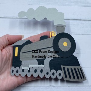 Handmade Paper Die Cut TRAIN Engine (style 1) Paper Piecing Scrapbook ...
