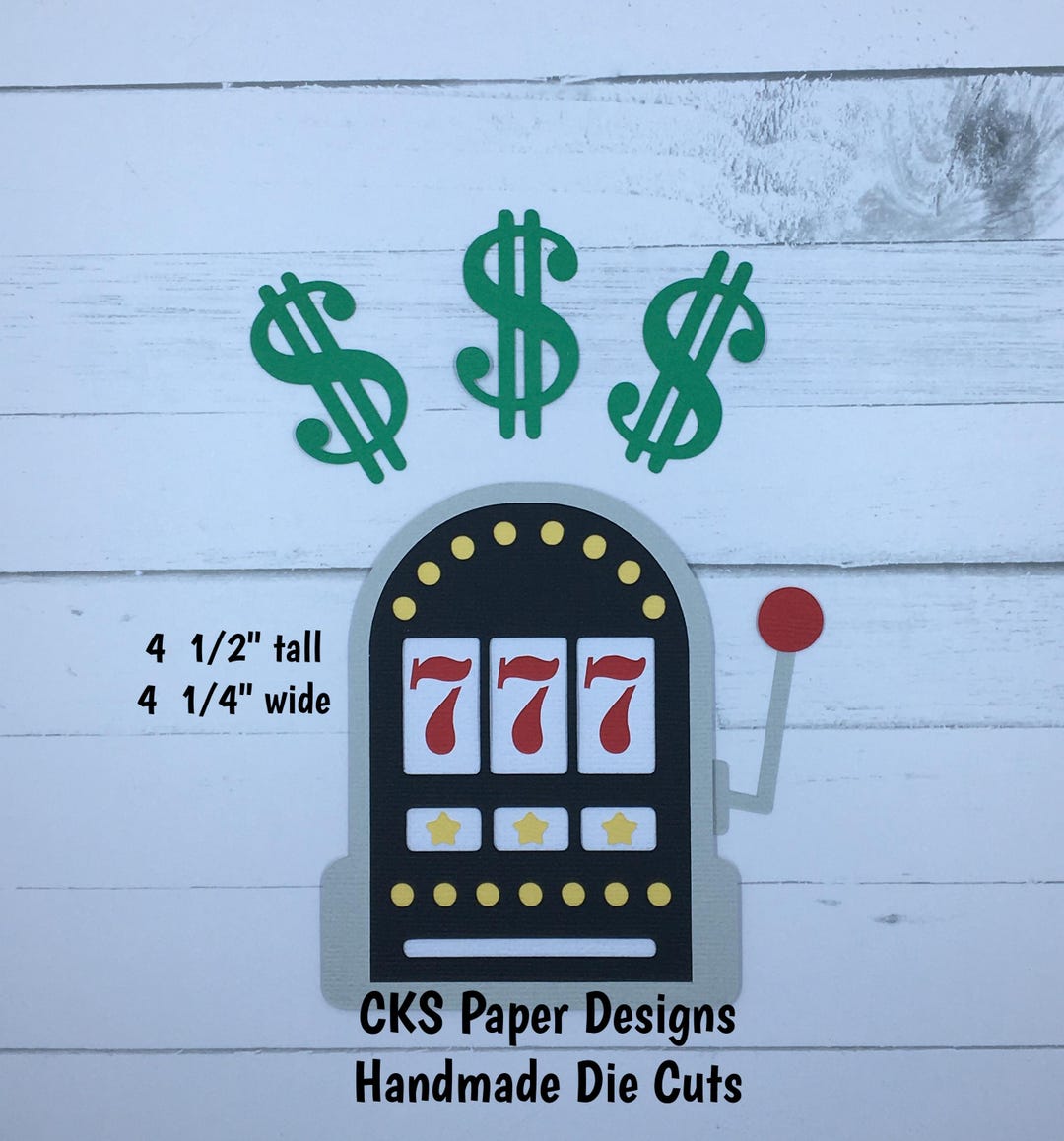 Handmade Paper Die Cut CASINO SLOT MACHINE Scrapbook Page Embellishment ...