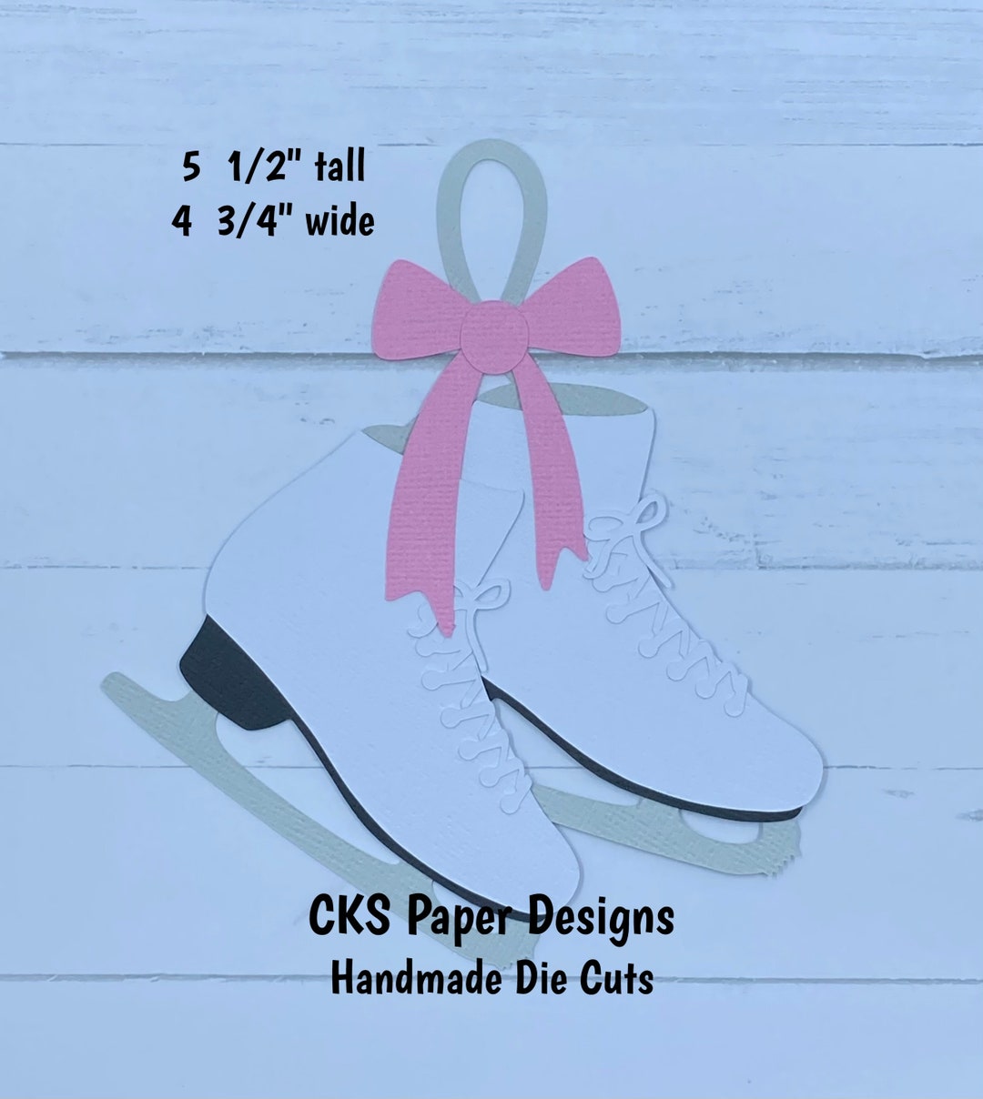 Handmade Paper Die Cut ICE SKATES Scrapbook Embellishment Paper Piecing ...