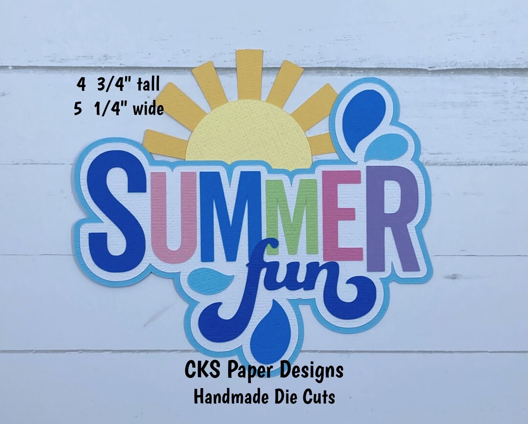 Handmade Paper Die Cut SUMMER FUN Title (style #1) Scrapbook Page ...