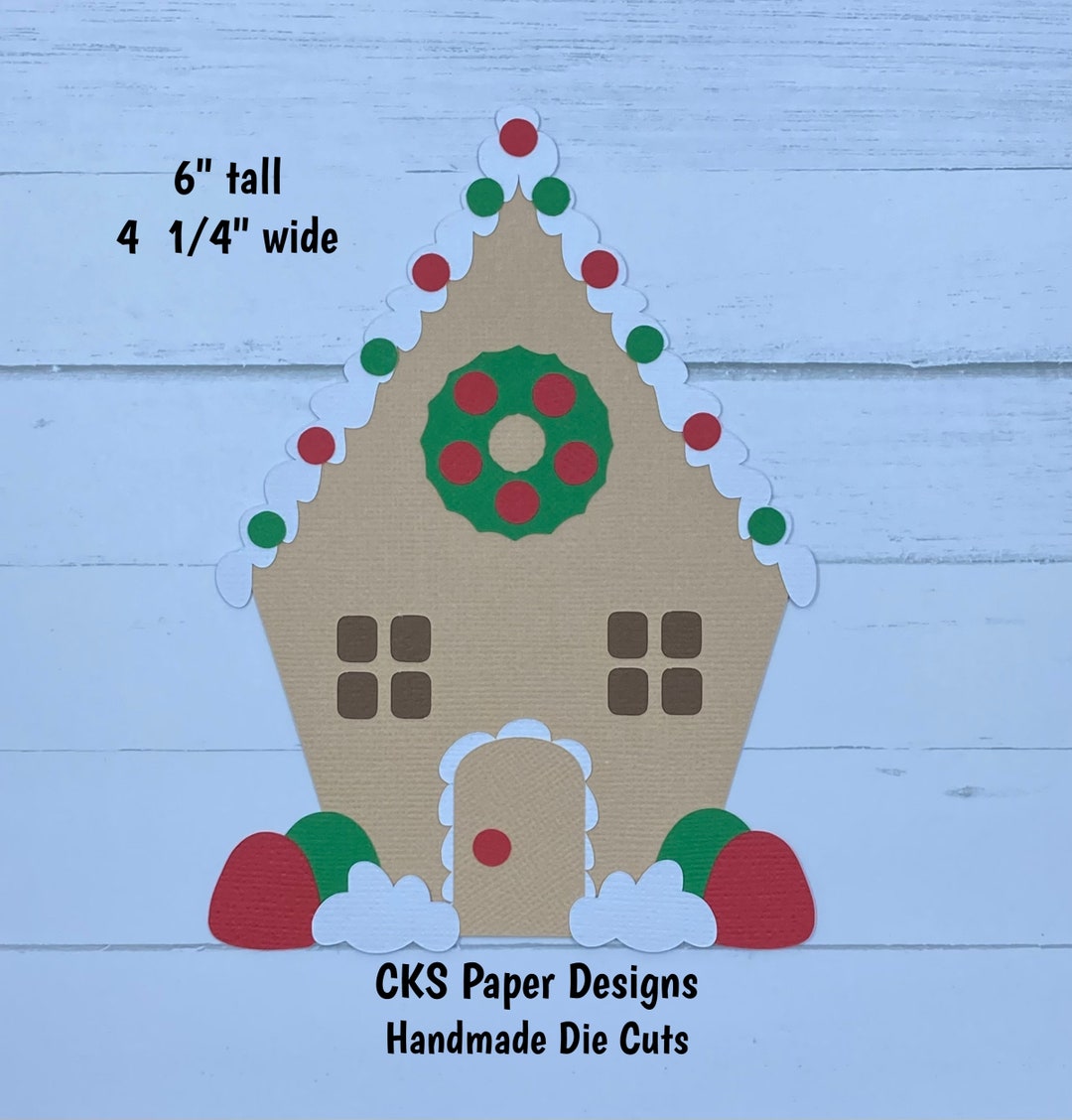 Handmade Paper Die Cut GINGERBREAD HOUSE (style 1) Christmas Paper ...