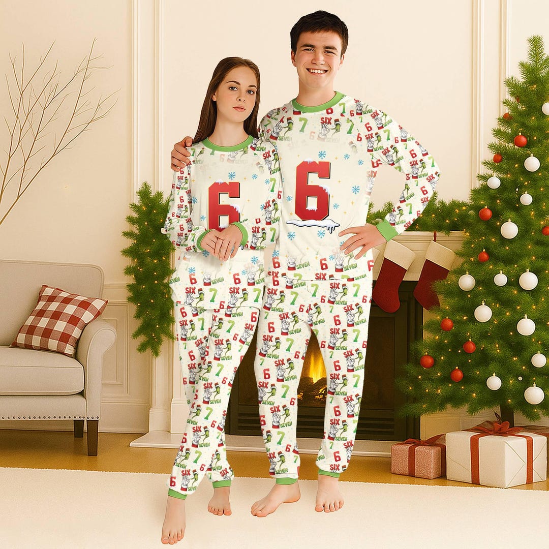 Six Number Raglan Pajamas Set, 67 Christmas Raglan Pajamas Set ...