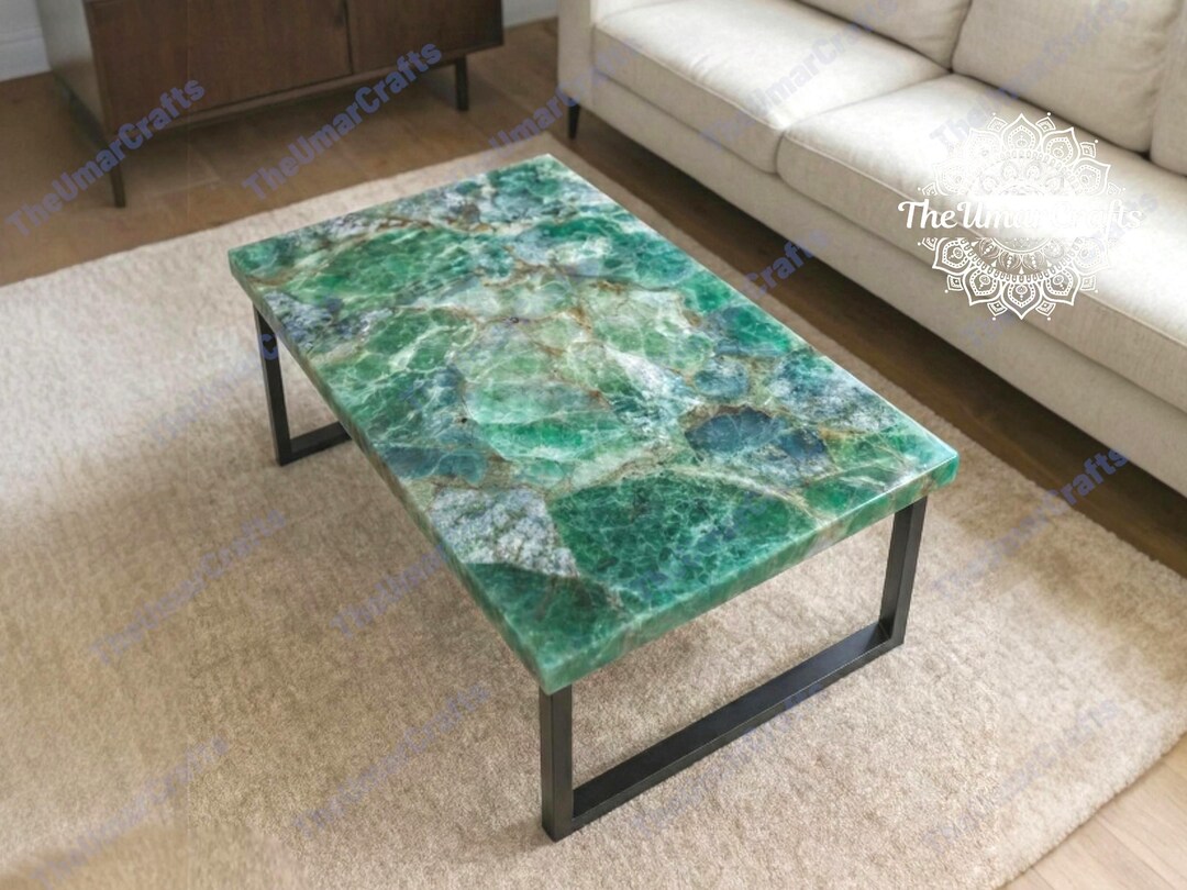 Buy Handmade Green Fluorite Tabletop, Rectangular Coffee or Dining ...