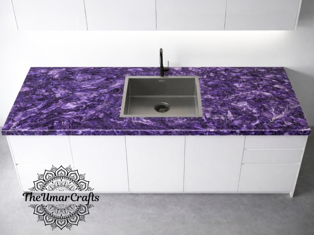 Amethyst Kitchen Countertop - Purple Crystal Slab for Island & Vanity ...