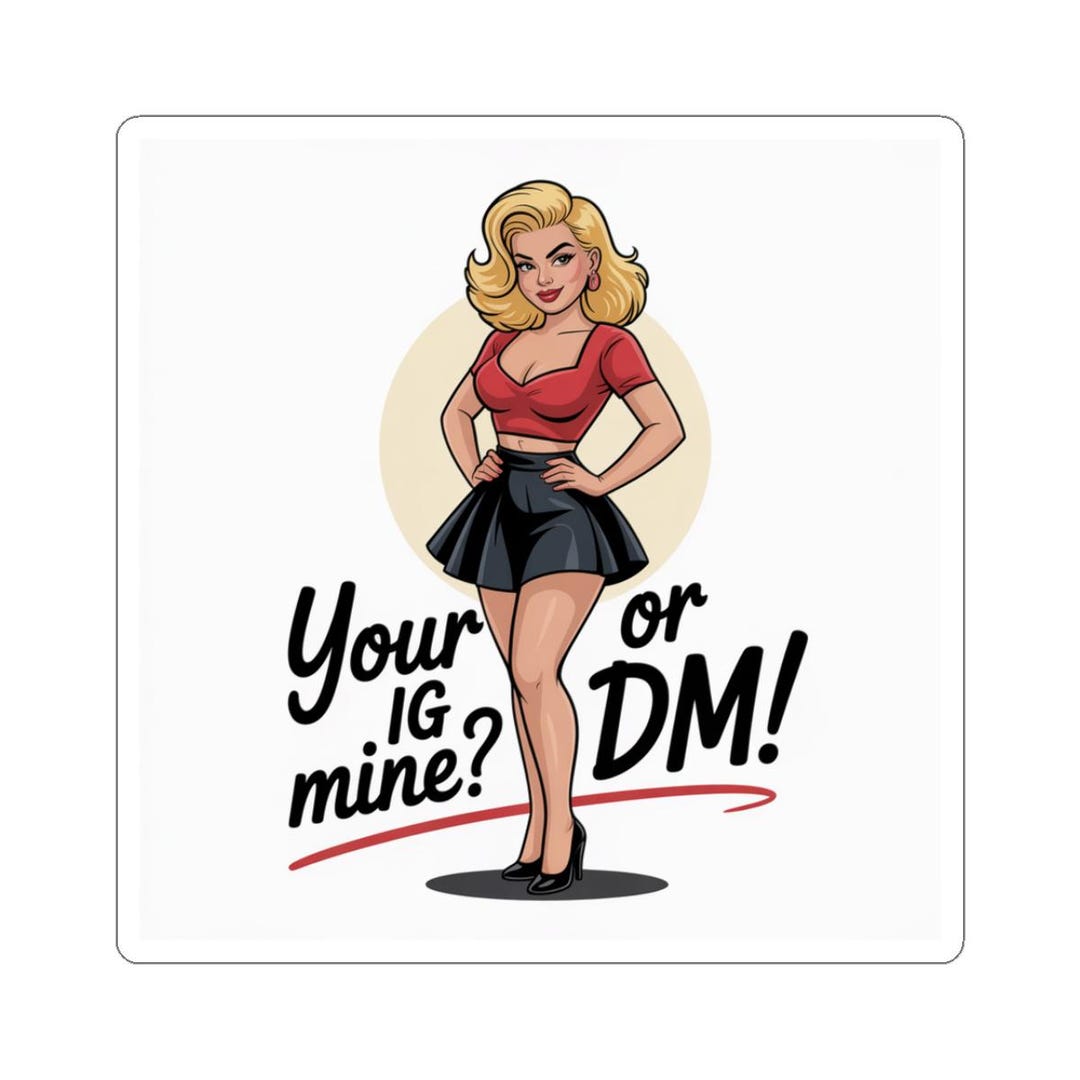 Flirty Pin-up Vinyl Sticker – Glossy Laptop & Journal Décor - Etsy