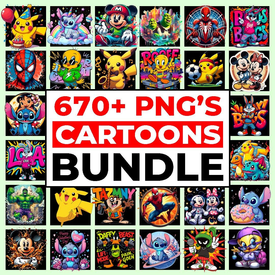 670+ Cartoon Bundle Png, Cartoon Characters, Cartoons Bundle, Cartoon ...