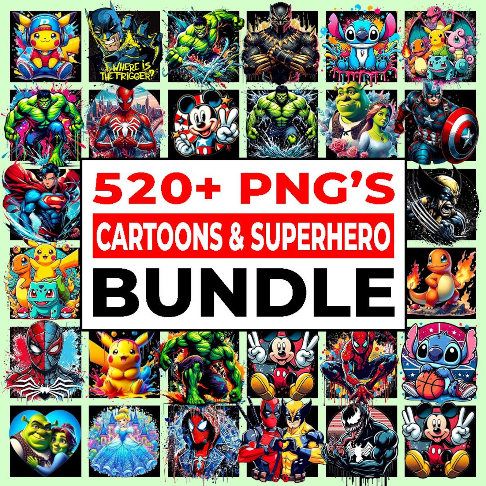 520+ Cartoon Bundle Png, Cartoon Characters, Cartoons Bundle, Retro Png ...