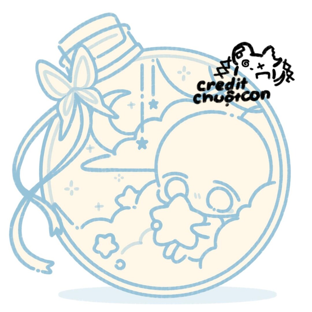 Chibi Line Art Base | Holding a Star in a Round Jar | Digital Drawing ...
