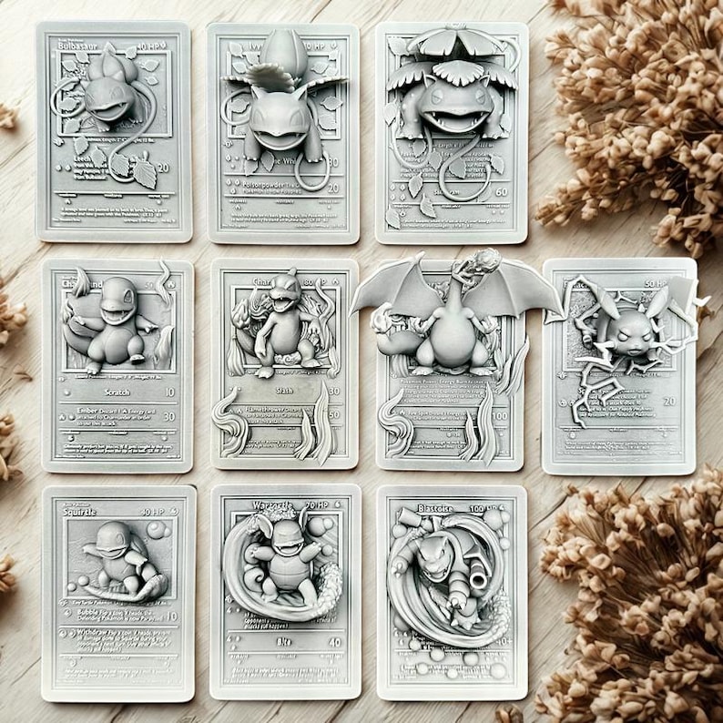 Pokémon STL Bundle – 3D Printable Models for Figures & Cards (digital ...