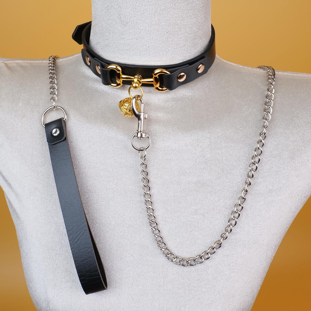 Leather Bell Choker, Adjustable Punk-style Necklace, Gothic Accessory ...