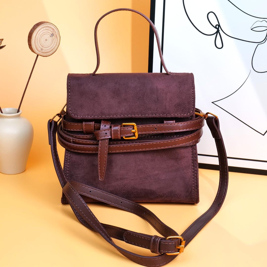 Green Leather Wrap-around Handbag | Magnetic Snap Crossbody Bag ...