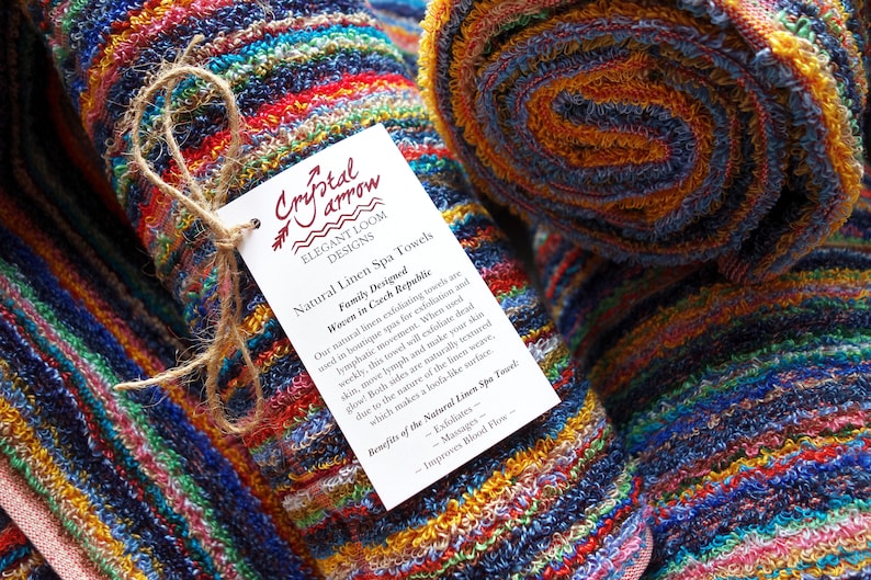 Linen Spa Towel – Jacquard Weave Exfoliating Bath Towel - Etsy