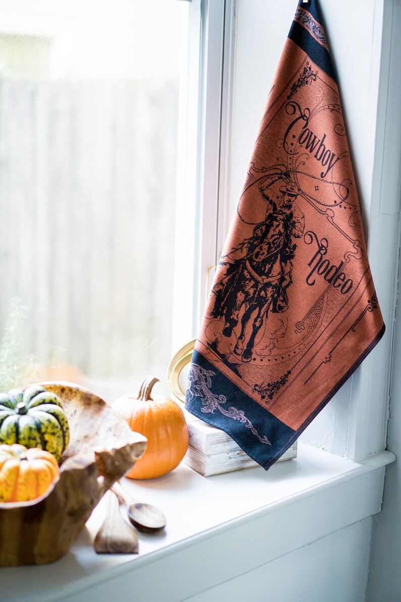 Cowboy Rodeo Jacquard Tea Towel Luxury Kitchen Towels - Etsy