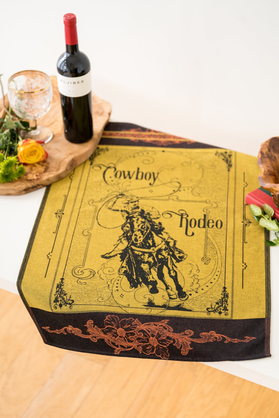 Cowboy Rodeo Towel Old West Decor Wild West Gift Jacquard Tea Towel ...