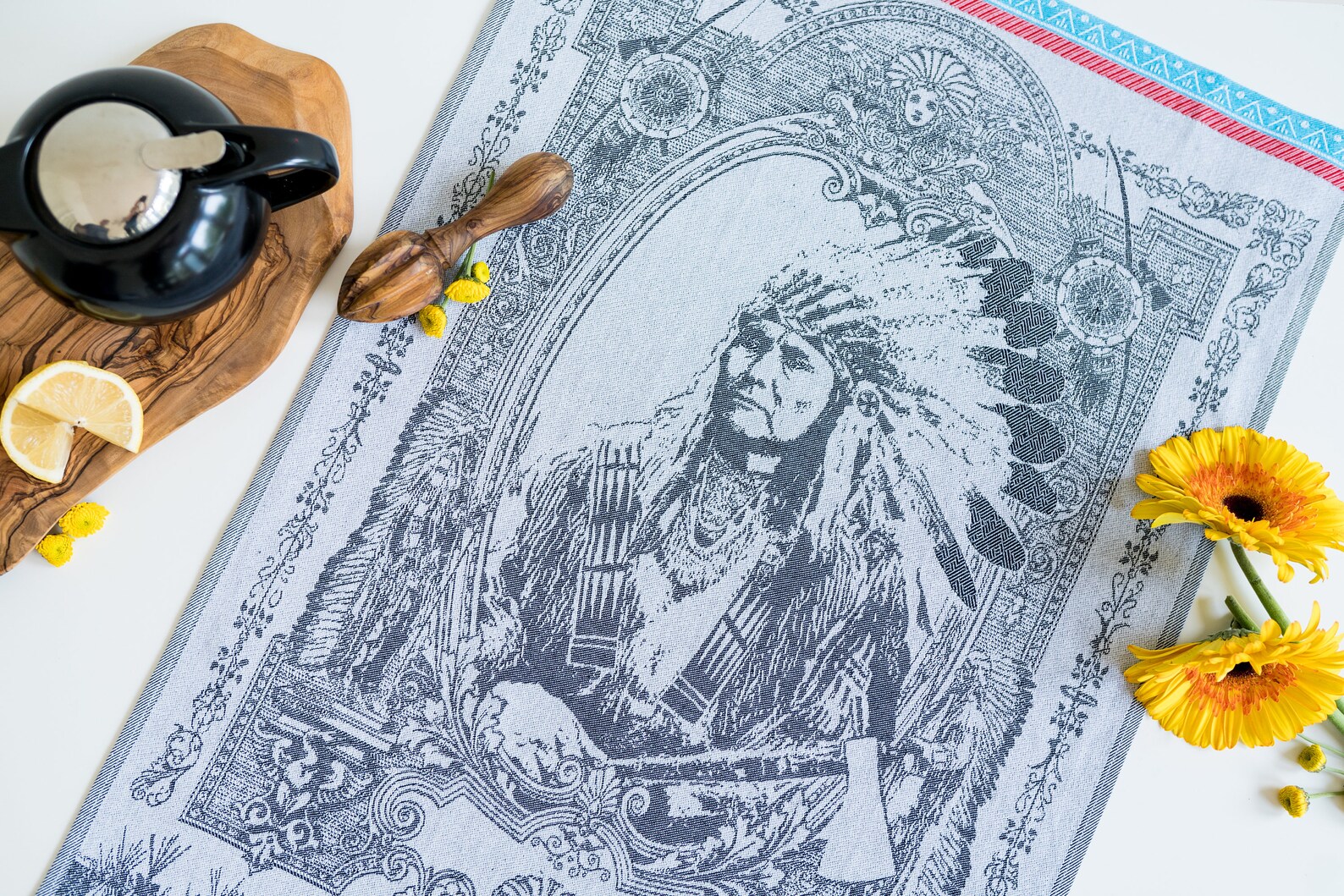 Native American Jacquard Tea Towel Luxury Woven Cotton Towels - Etsy