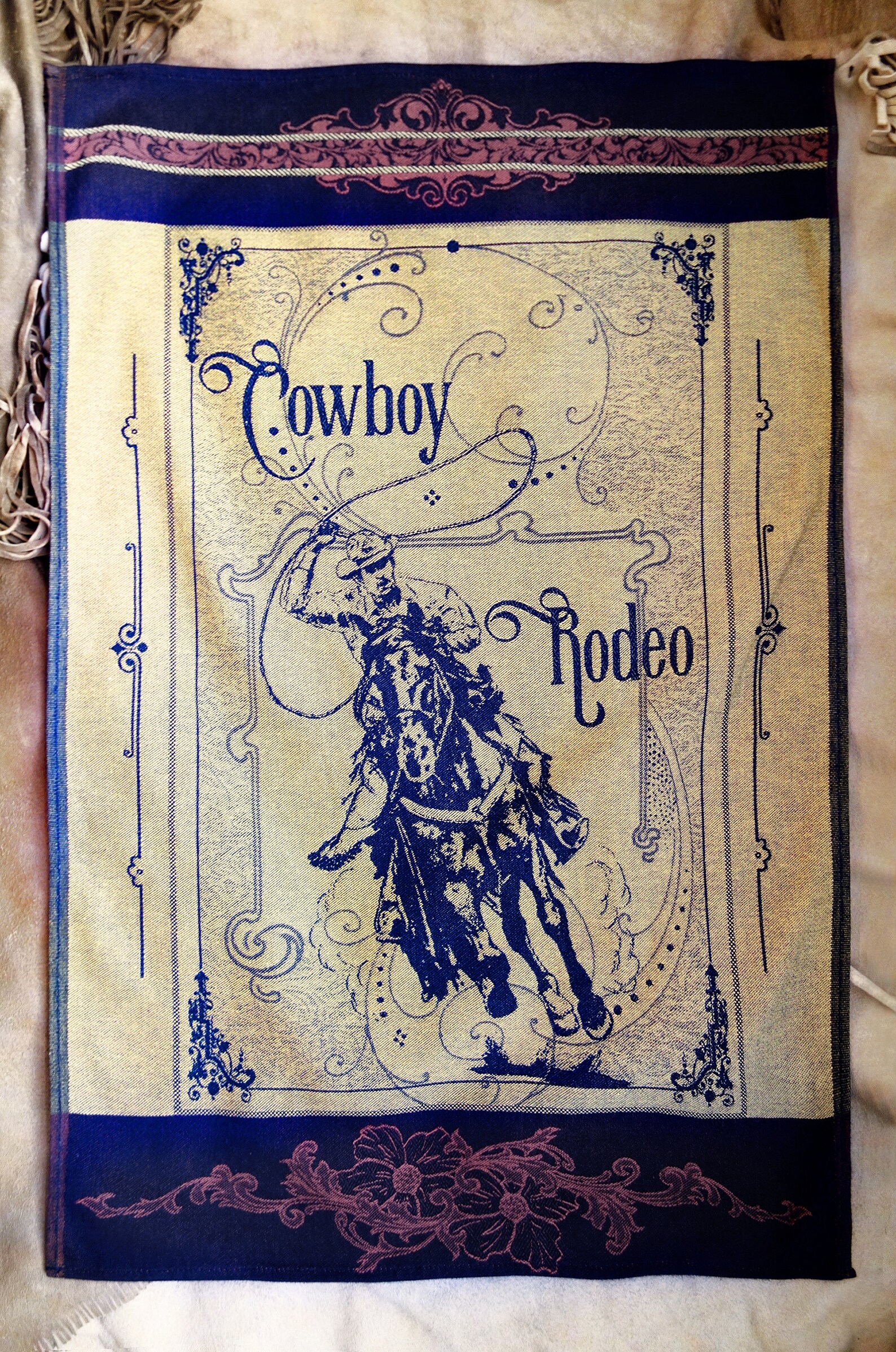 Cowboy Rodeo Jacquard Tea Towel Luxury Kitchen Towels | Etsy