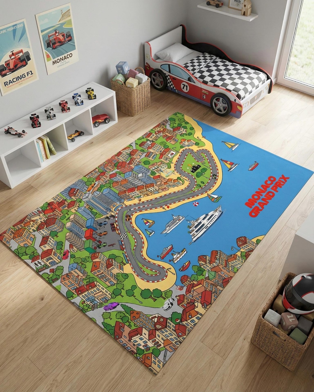 Monaco Grand Prix Kids Rug: Playful F1 Race Track Carpet - Etsy