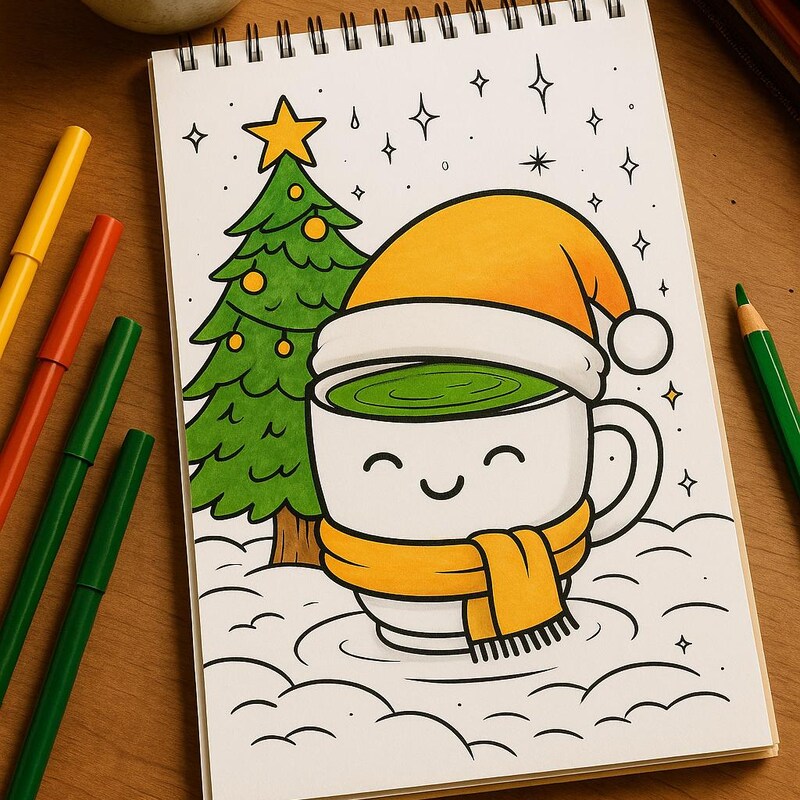 Matcha colouring pages - Etsy.de