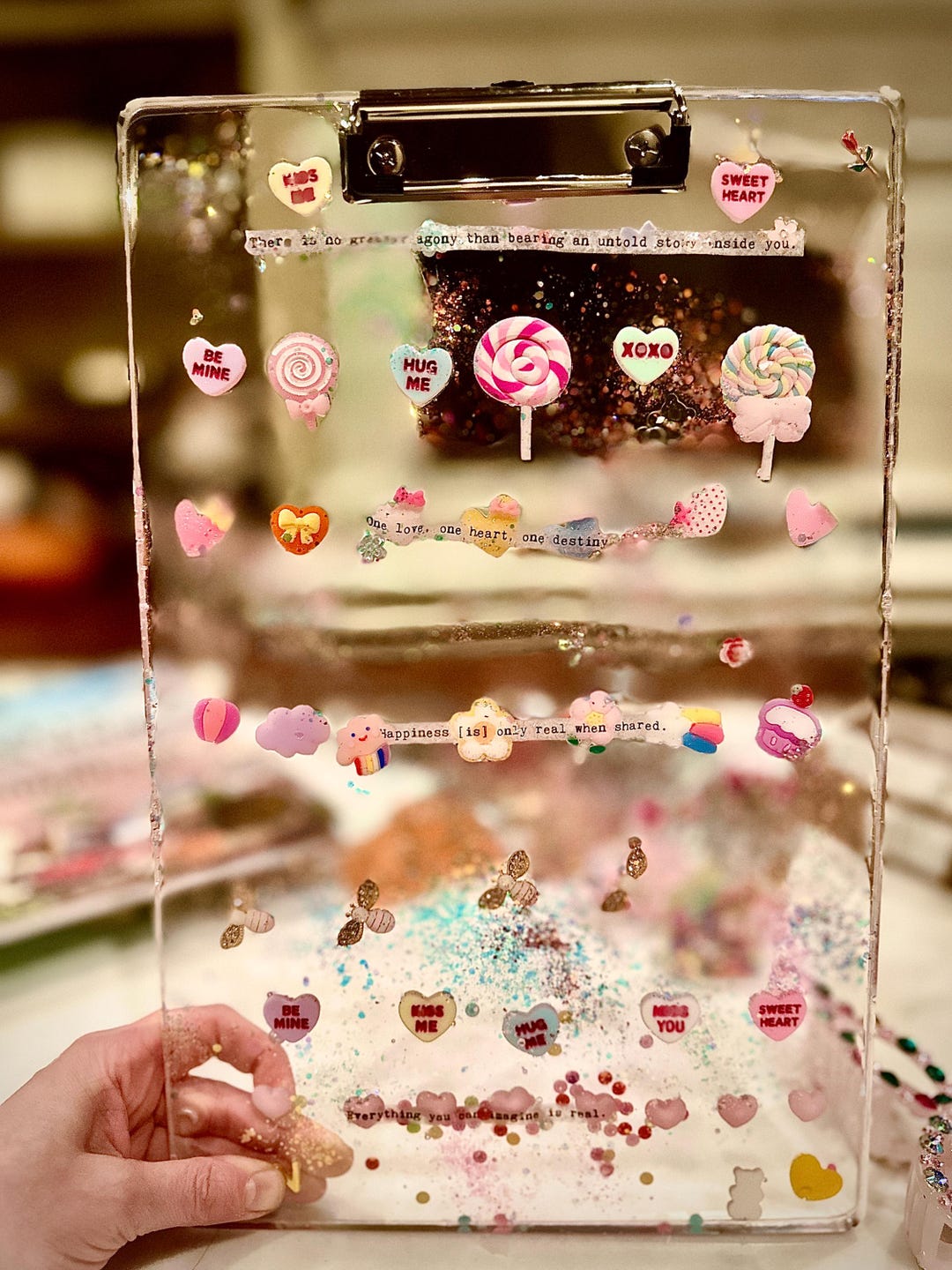 Conversation Heart Resin Clipboard | Candy, Gummy Bears, Cupcakes, Love ...