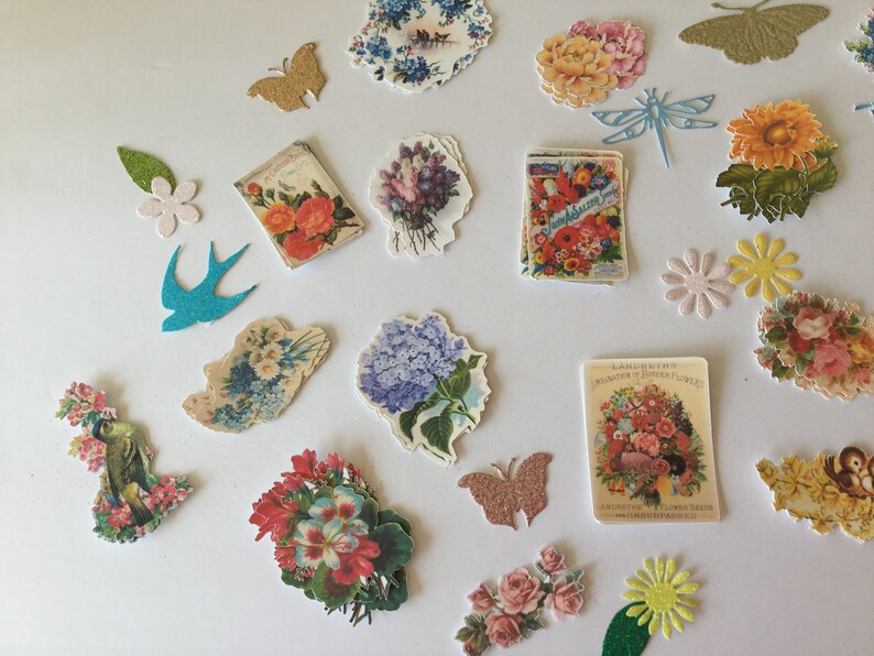 Flower Ephemera vintage style Ephemera scrapbooking old | Etsy