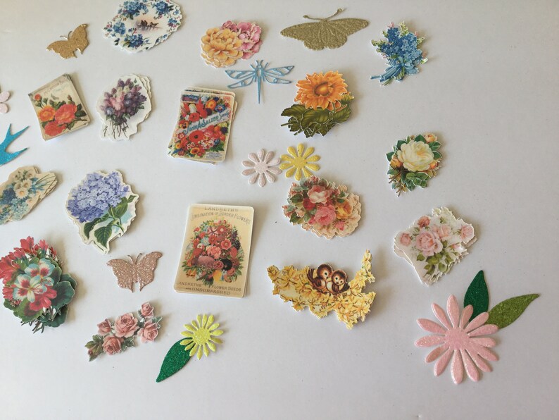 Flower Ephemera Vintage Style Ephemera Scrapbooking Old - Etsy