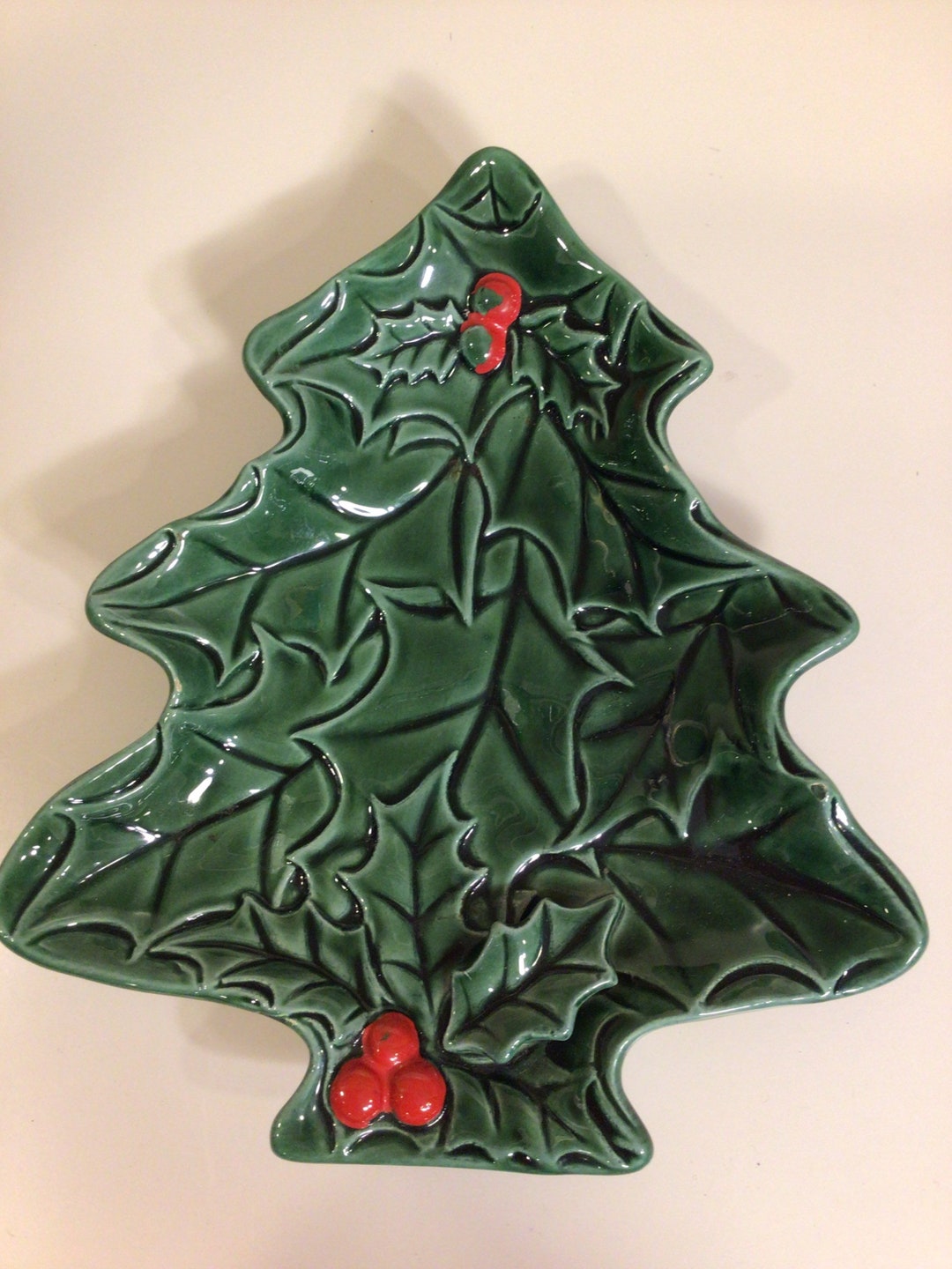 Vintage Lefton Christmas Tree Serving Dish, Candy Cracker Christmas ...