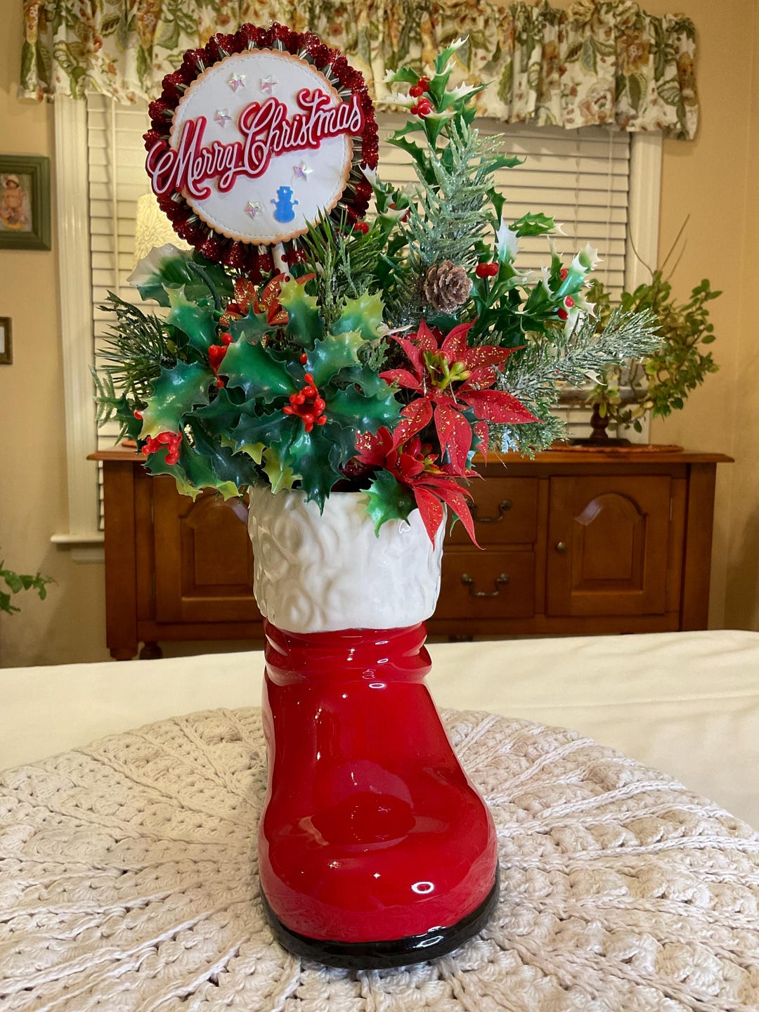 Vintage Big Red Santa Boot Assemblage, Collecting Vintage Christmas ...