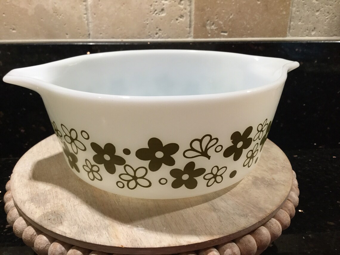 Vintage Pyrex Crazy Daisy Spring Blossom Green Flowers Pyrex - Etsy