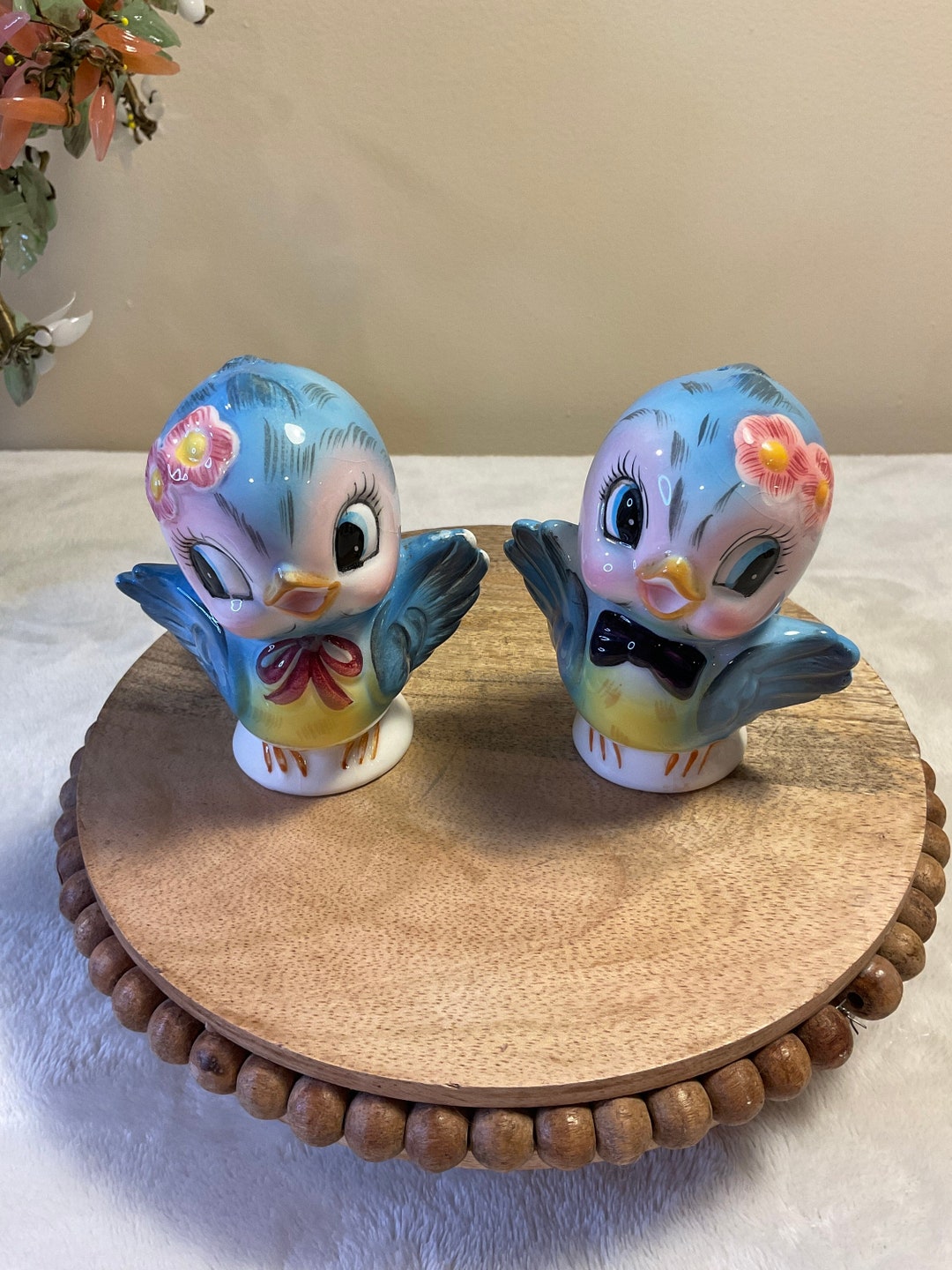 Vintage Lefton Adorable Bluebird Salt & Pepper Shakers, Rare Geo Z ...