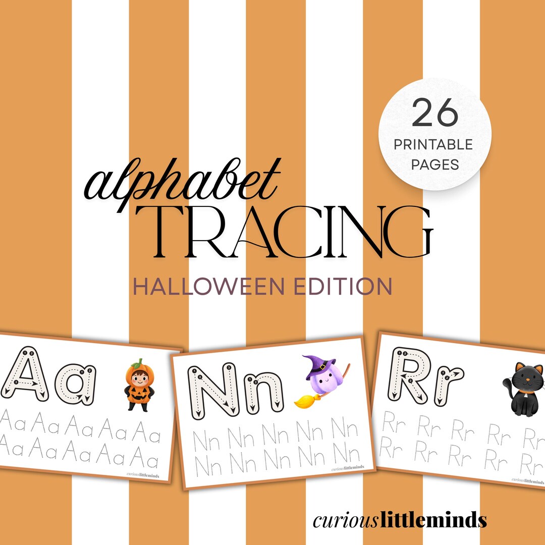 Printable Alphabet Tracing Worksheet - Halloween Edition ...