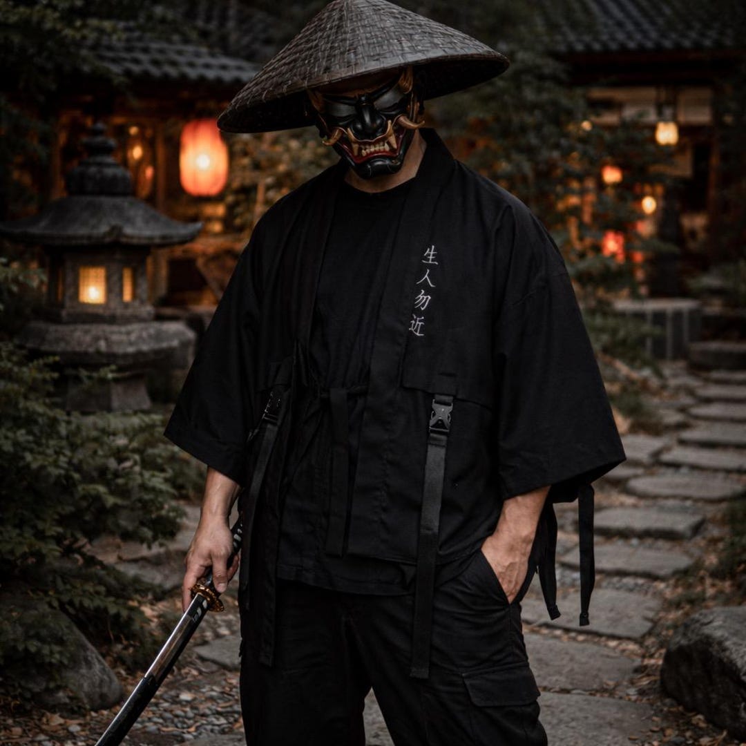 Black Kimono Cardigan – Samurai Cosplay, Hanfu Streetwear - Etsy