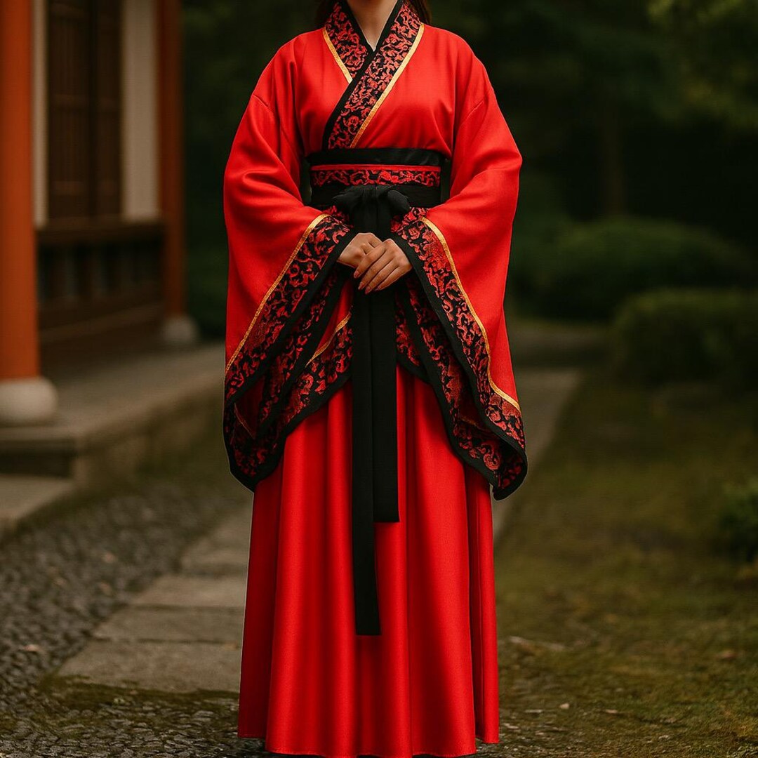 Elegant Long Sleeve Kimono Robe - Japanese Hanfu Style Outfit - Etsy