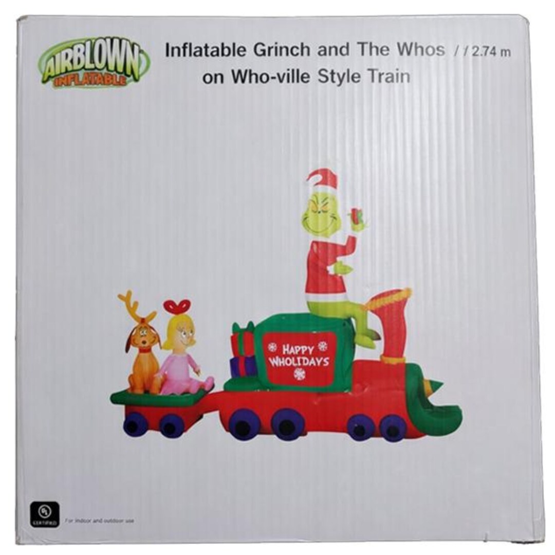 Grinch Whoville Train 9ft Christmas Inflatable – Outdoor Holiday Decor ...