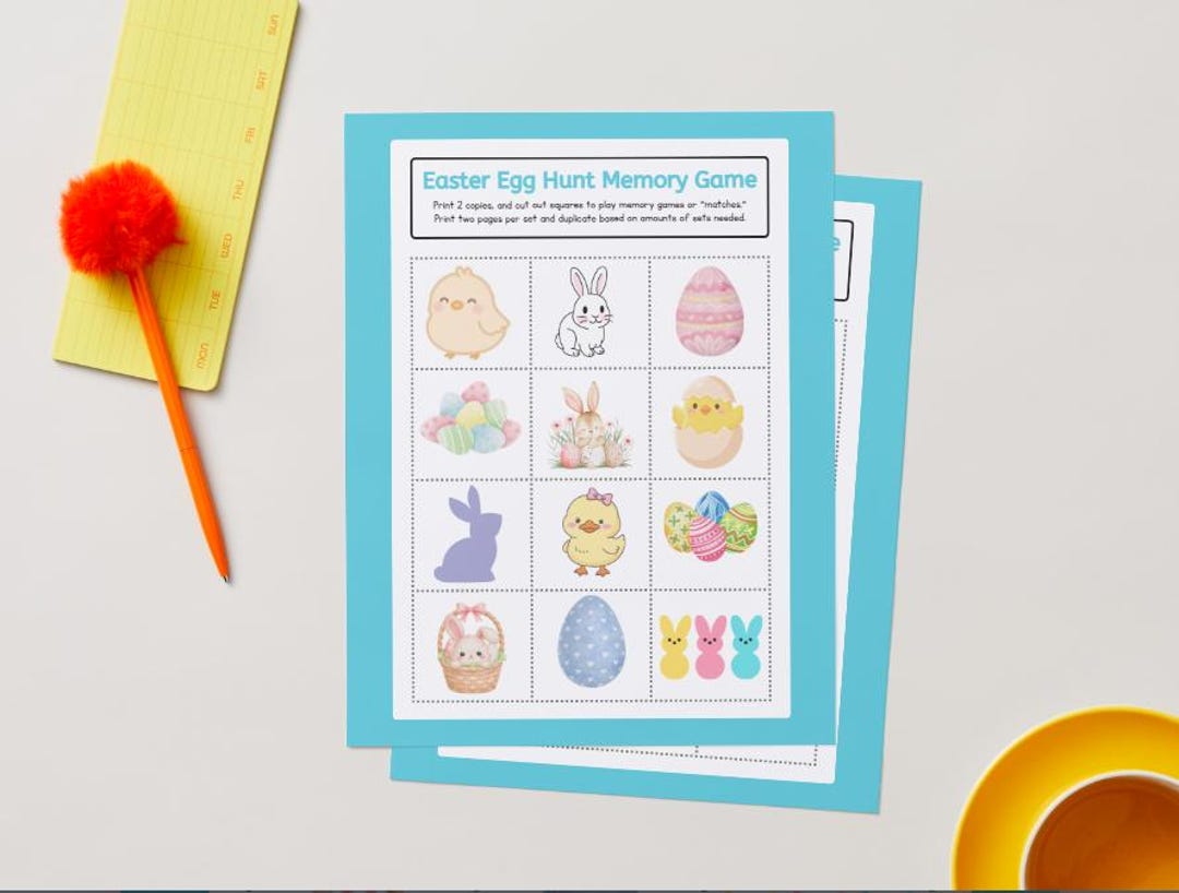 Printable Easter Memory Game, Kids Matching, Party Activity, Classroom ...