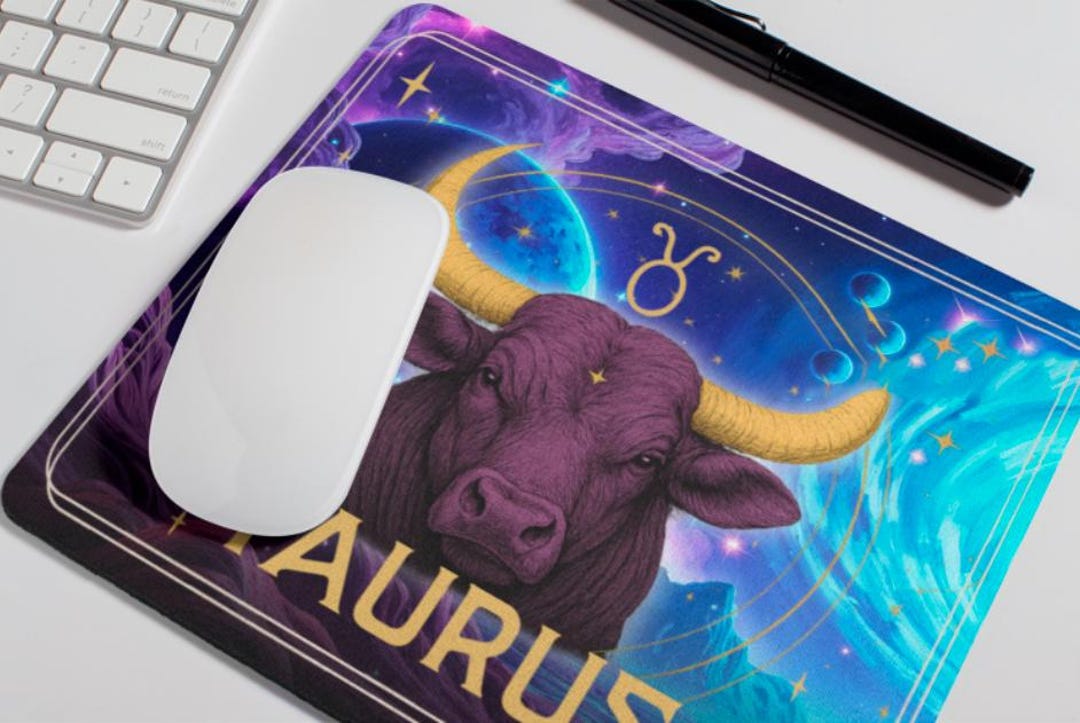 Taurus Zodiac Mouse Pad, Astrology Desk Accessories, Horoscope Gifts ...