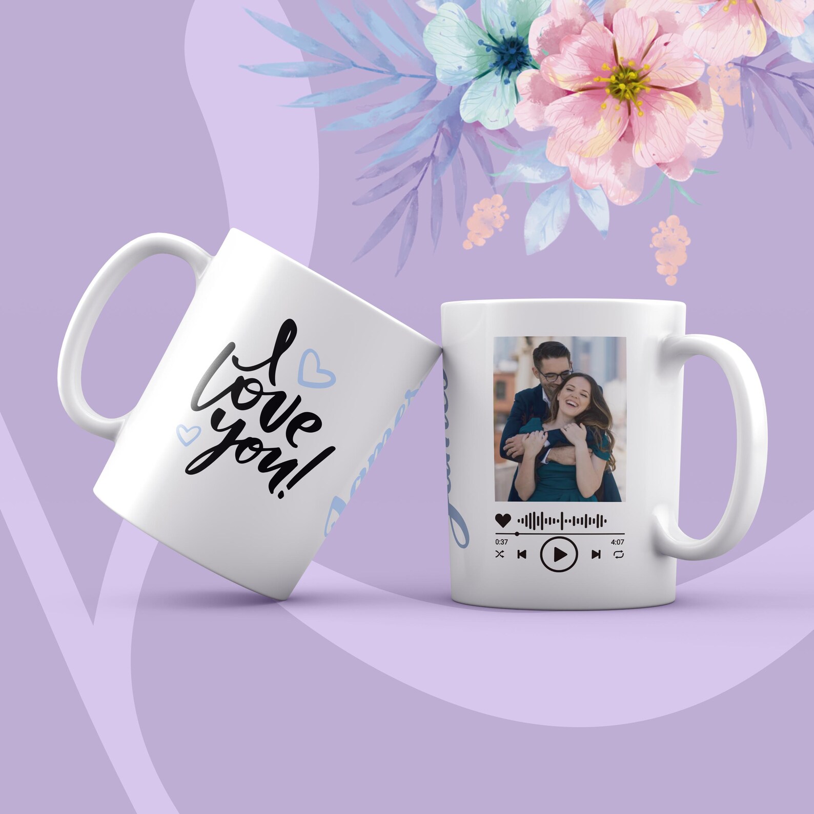 Personalized Photo Mug With Spotify Code, Music Lover Gift - Etsy