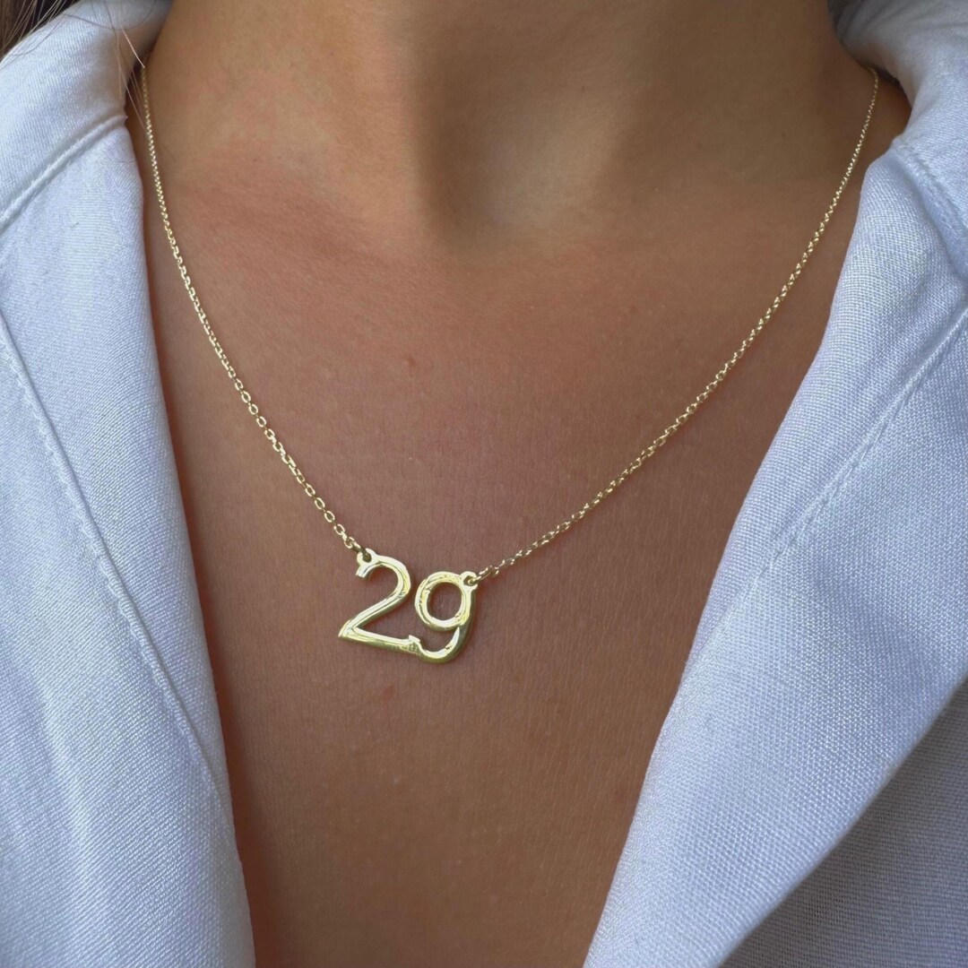 Custom Number Necklace • Gold Plated Sterling Silver • Special Date ...