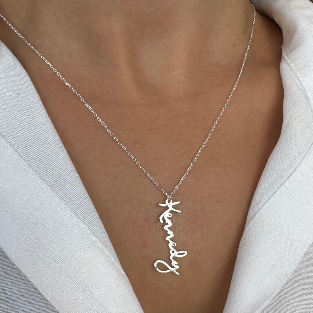 Personalized Gold Script Name Necklace: Sterling Silver Custom Jewelry ...